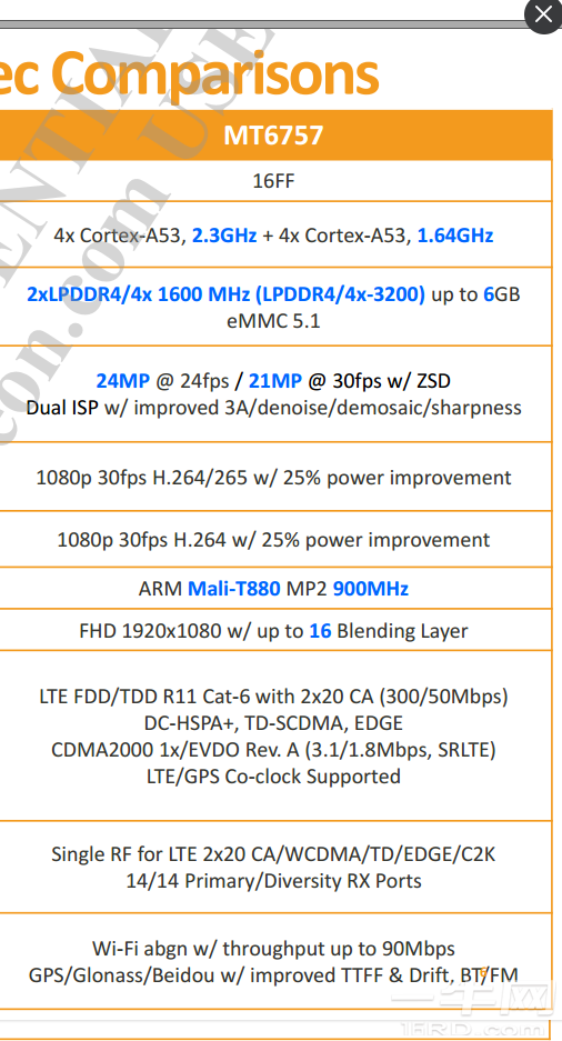 MTK最新最高端MT6757参数-一牛网论坛