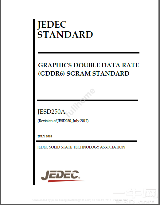 JESD250A GRAPHICS DOUBLE DATA RATE (GDDR6) SGRAM STANDARD-一牛网论坛