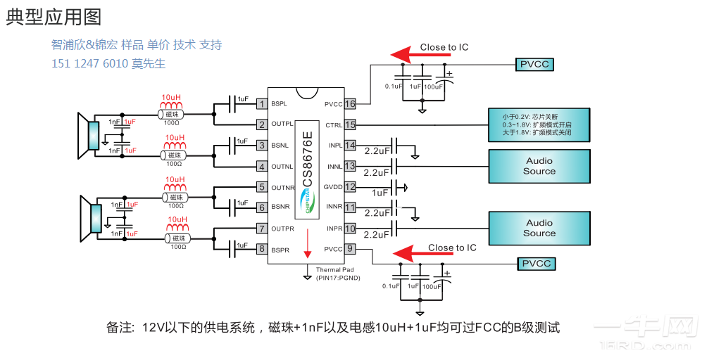 CS8676E电压范围5V~18V支持20W双声道_-一牛网论坛