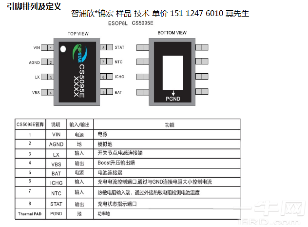 CS5095E引脚排列及定义兼容CS5090E_-一牛网论坛
