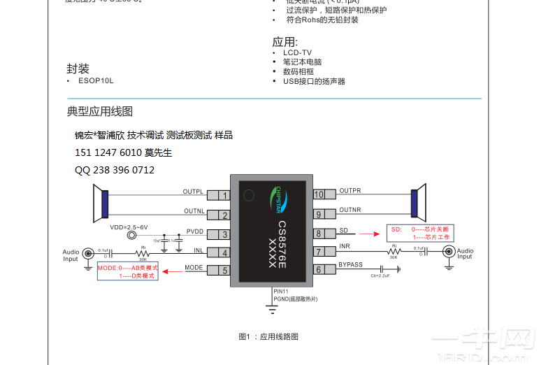 CS8576E功放广泛应用于蓝牙音箱，扩音器原厂提供demo测试板视听_-一牛网论坛