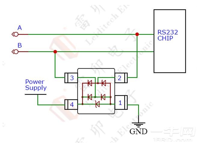 雷卯SR12W RS232数据线带电源静电浪涌保护方案-一牛网论坛