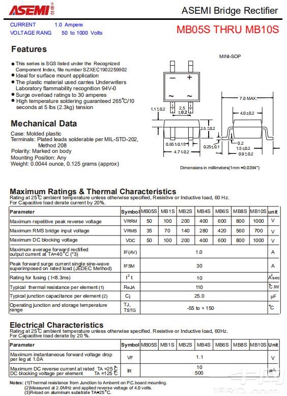 MB6S-ASEMI高档品质LED驱动器电源适配整流桥-一牛网论坛