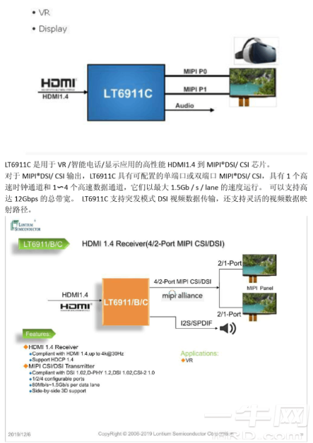 LT6911C龙迅Lontium HDM转MIPI音频接收器-一牛网论坛