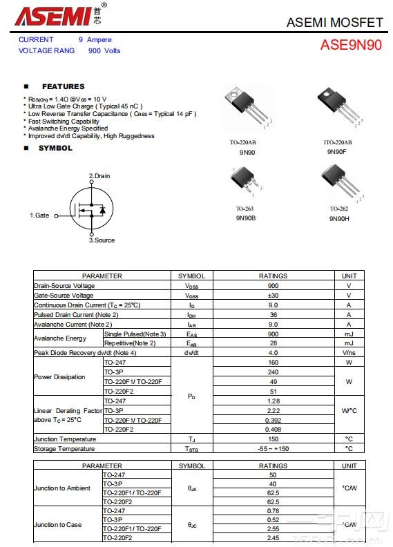 9N90-ASEMI高压MOS管9N90-一牛网论坛