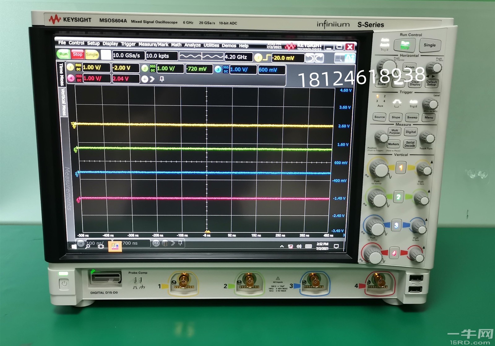 MSOS604A 高清晰度示波器6 GHz，4个模拟通道和16个数字通道-一牛网论坛