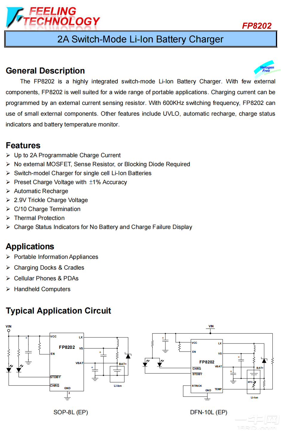 FP8202XR-G1 SOP-8L(EP) 2A开关模式的锂离子电池充电器-一牛网论坛