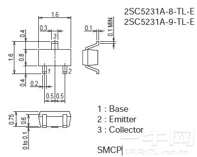 安森美2SC5231A射频晶体管10V 70mA fT=7GHz NPN单SMCP datasheet-一牛网论坛