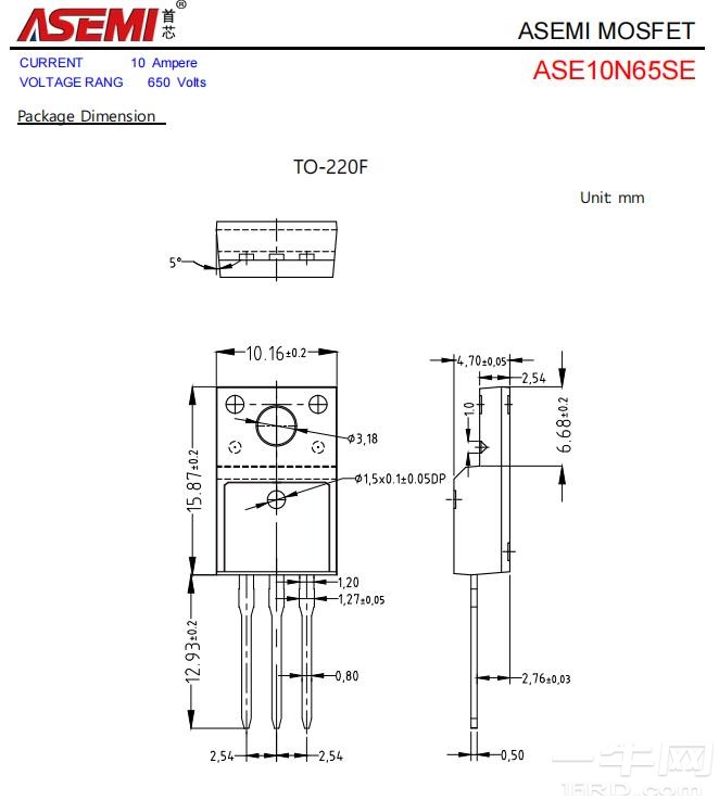 10N65-ASEMI高压场效应MOS管10N65-一牛网论坛