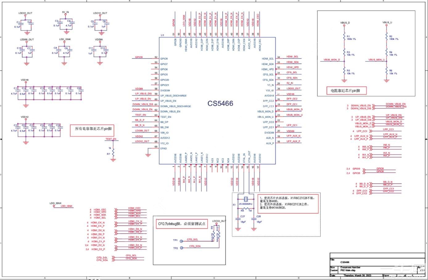 CS5466参考原理图|替代LT8711HE原理图|TYPEC转HDMI8K30HZ转换芯片电路-一牛网论坛