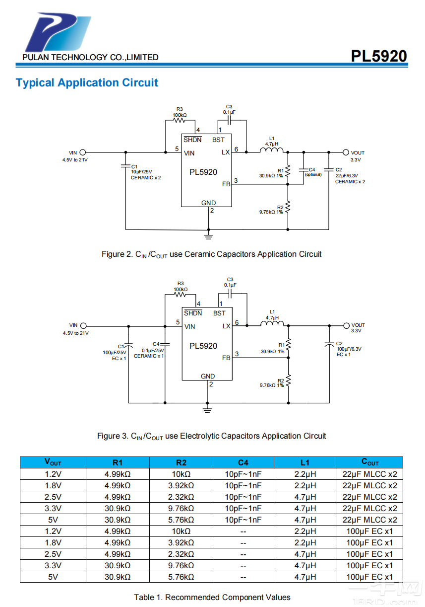 PL5920 21V，2A，600KHz同步降压DC/DC转换器-一牛网论坛