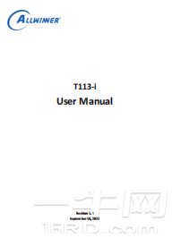 全志T113-i用户手册下载(双核ARM CortexTM-A7 HiFi4 4K@30fps)-一牛网论坛