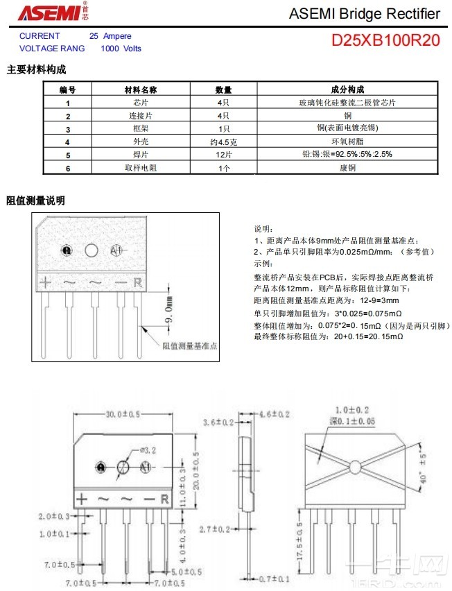 D25XB100-ASEMI整流桥D25XB100参数、封装、规格-一牛网论坛