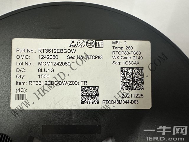 （WQFN-32）RT3612EBGQW PWM控制器，（WQFN-20）RT6543AGQW 开关控制器-一牛网论坛