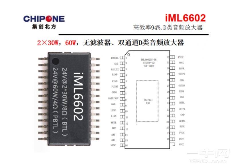 国产模拟功放芯片iML6602Pin to Pin替代Ti TPA3118-一牛网论坛
