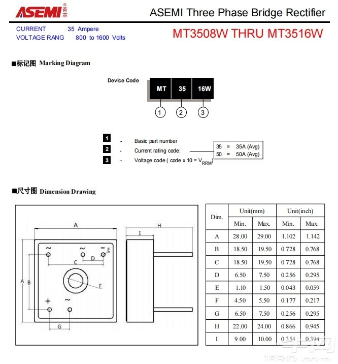 MT3516W-ASEMI变频器整流桥MT3516W-一牛网论坛