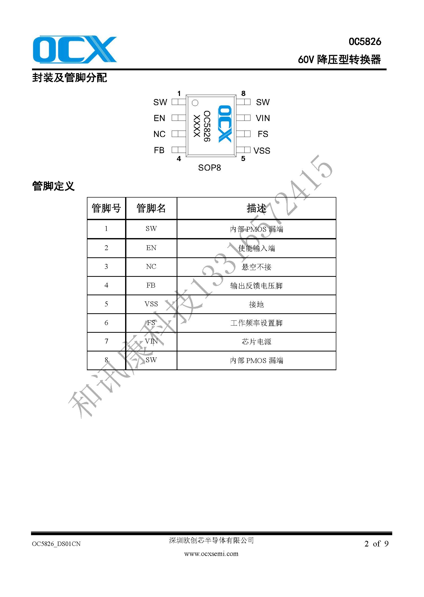 0C5826/60V(最大电流2.0A) 可PIN同参数替代JW5121/MP4560/TD1660-一牛网论坛