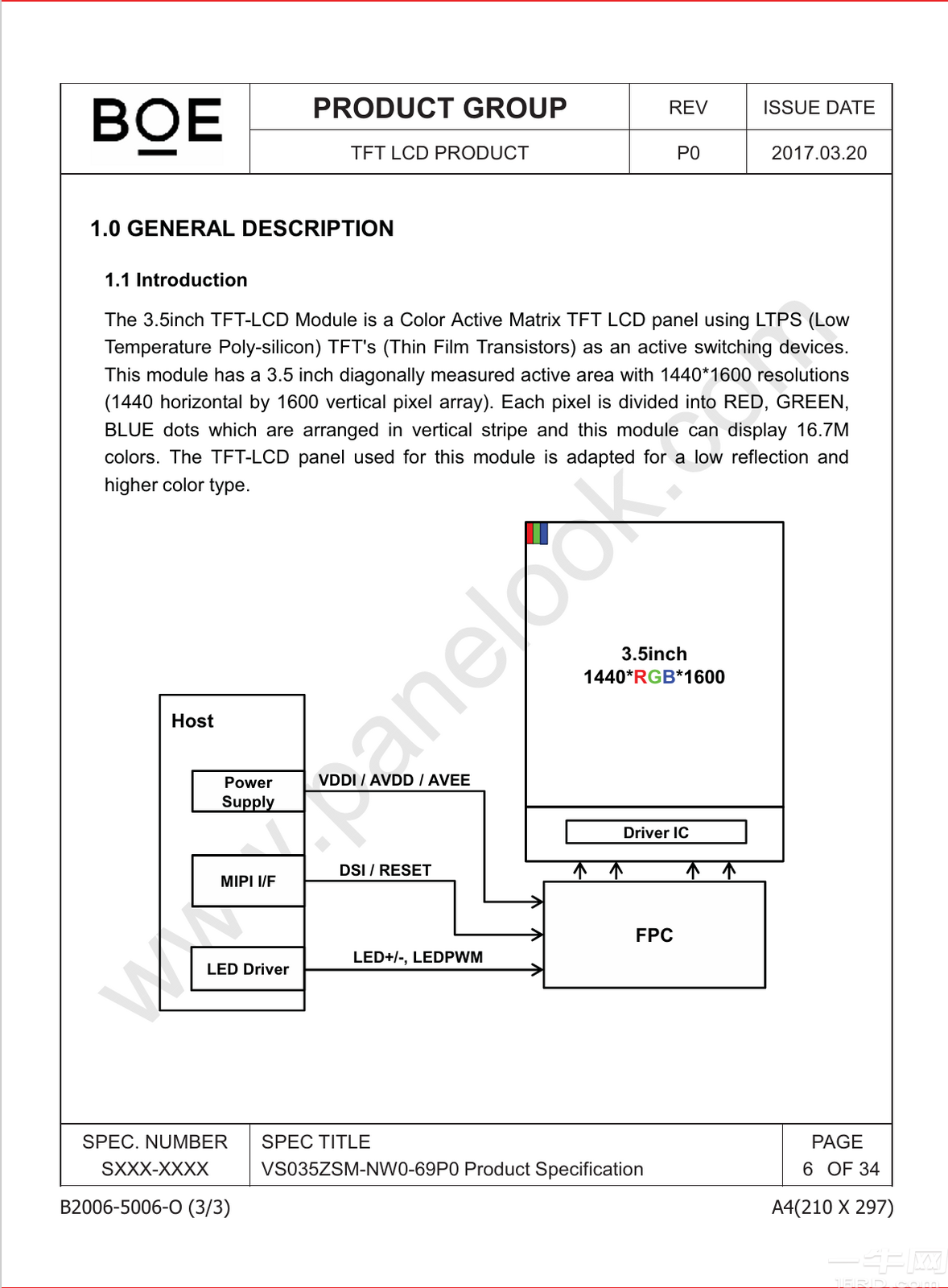 3.5inch 1440RGB*1600 TFT-LCD Module VS035ZSM-NW0-69P0-一牛网论坛
