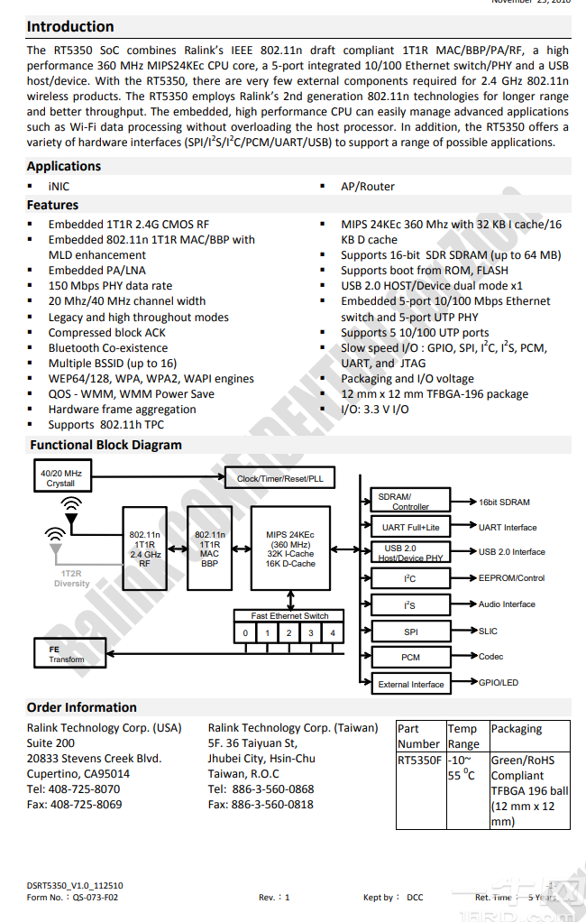 RT5350 Preliminary Datasheet 和 原理图-一牛网论坛