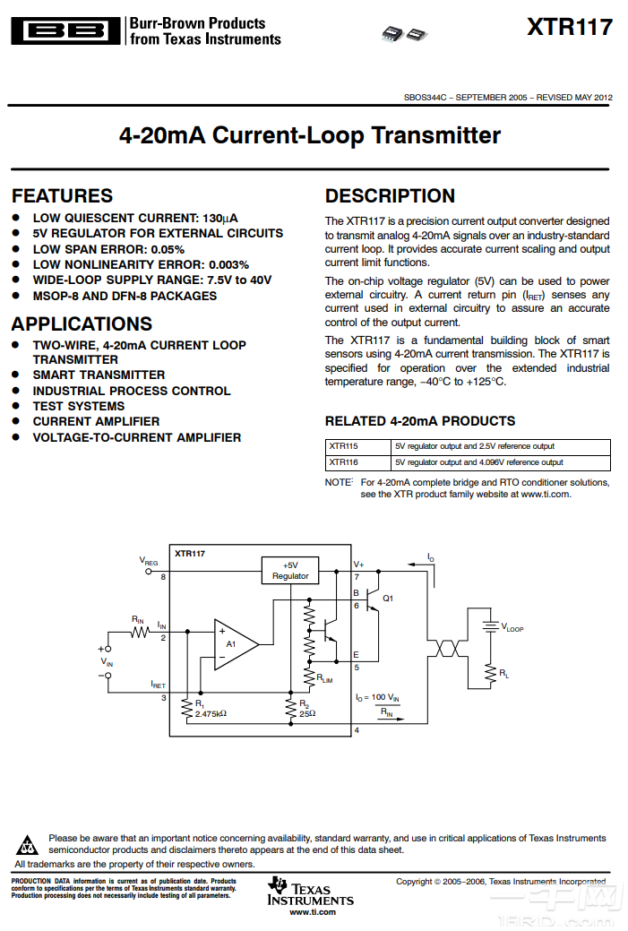 TWO-WIRE , 4-20mA CURRENT LOOP TRANSMITTER-一牛网论坛